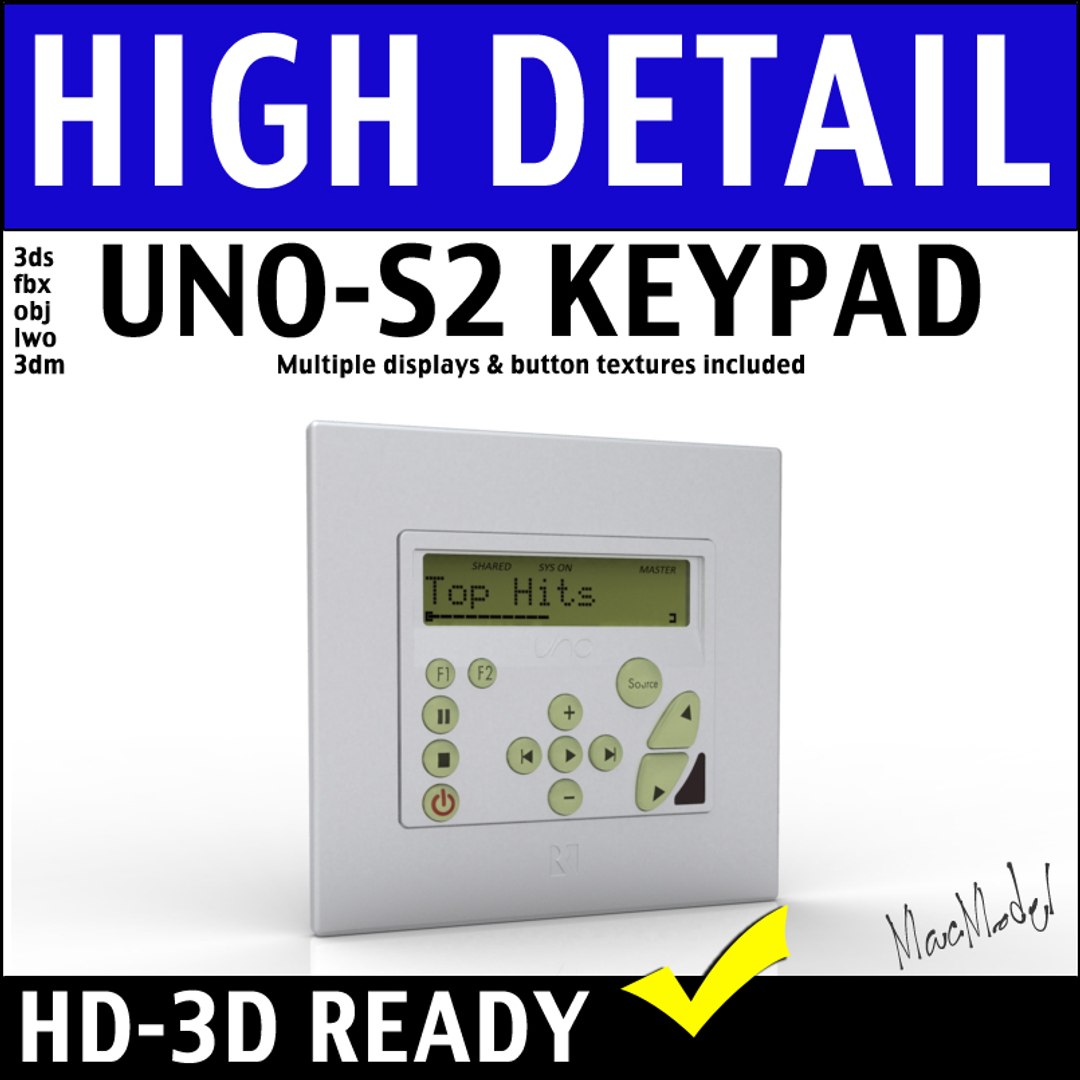 russound uno s2 keypad 3d 3ds