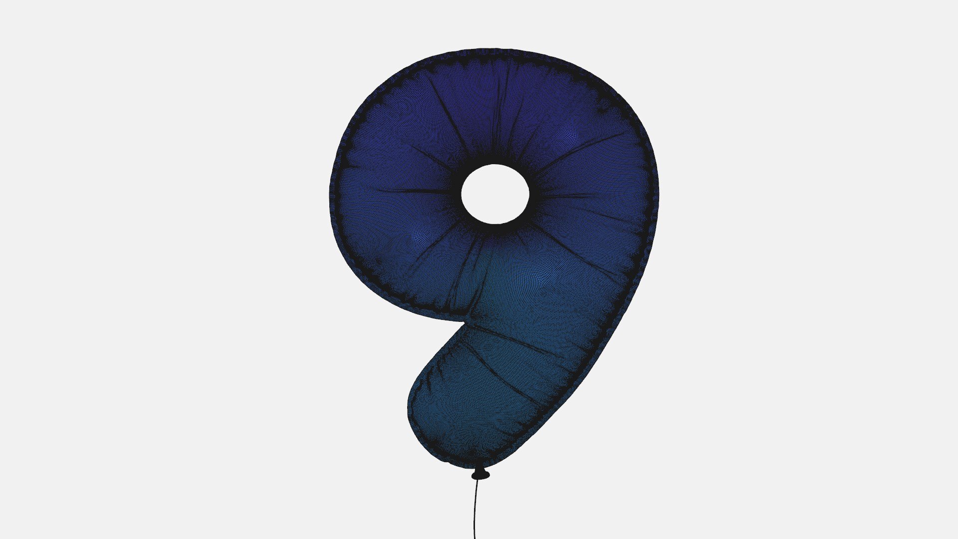 3D Shiny Foil Balloon Number 9 Model - TurboSquid 2146646