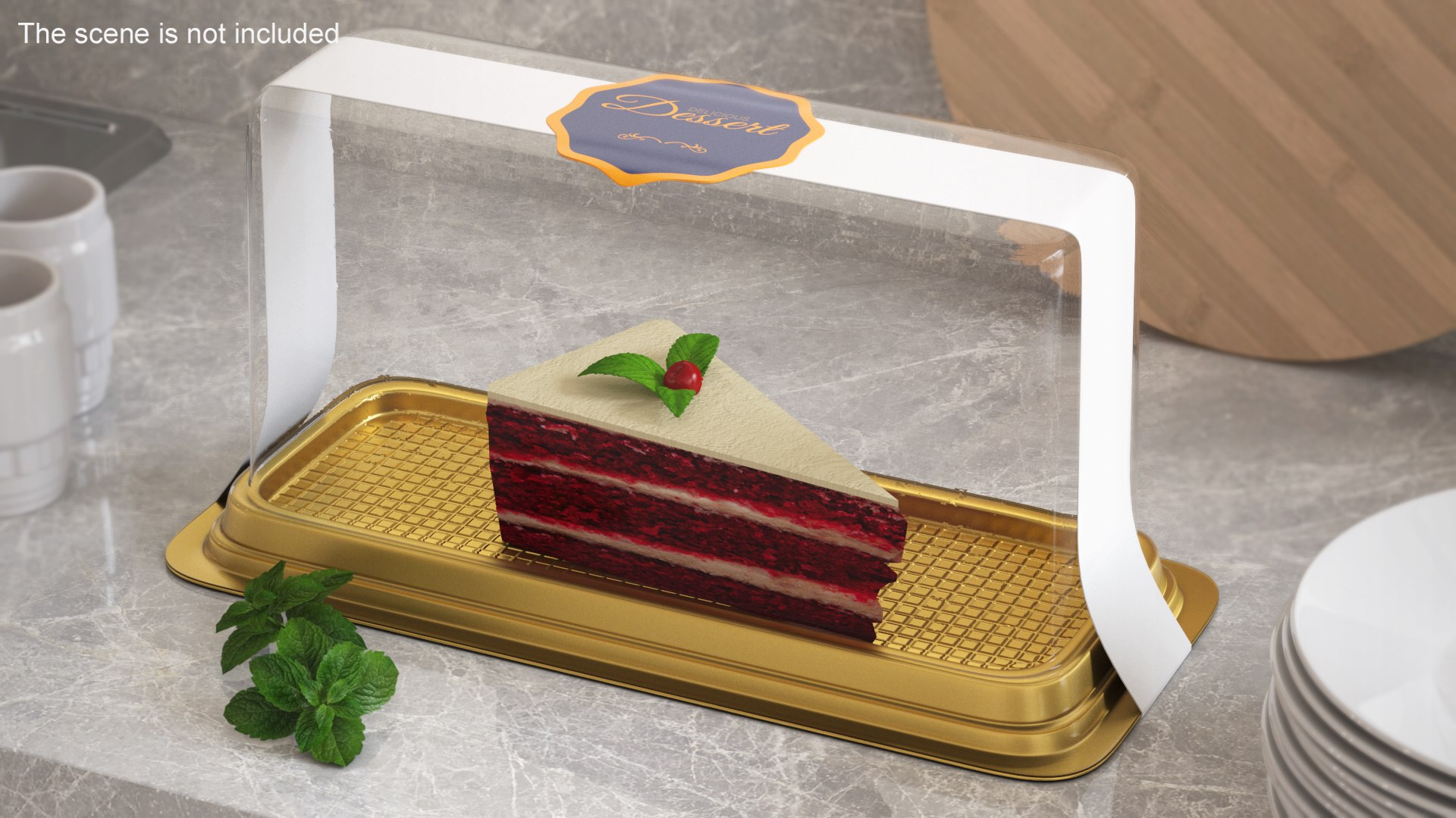 Disposable Cake Packaging Rectangular Gold 3D - TurboSquid 1985993