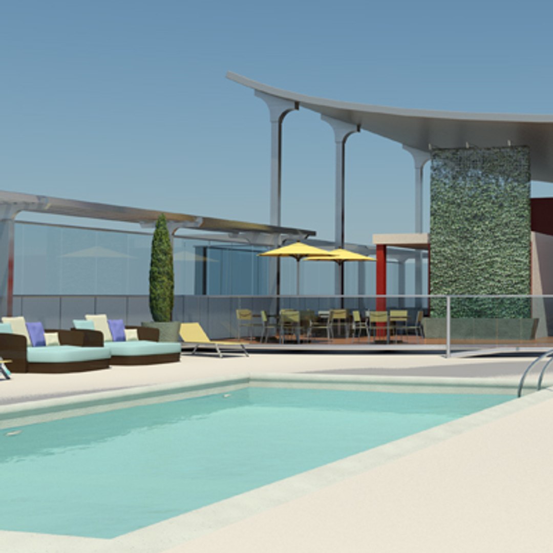 3d pool lights night