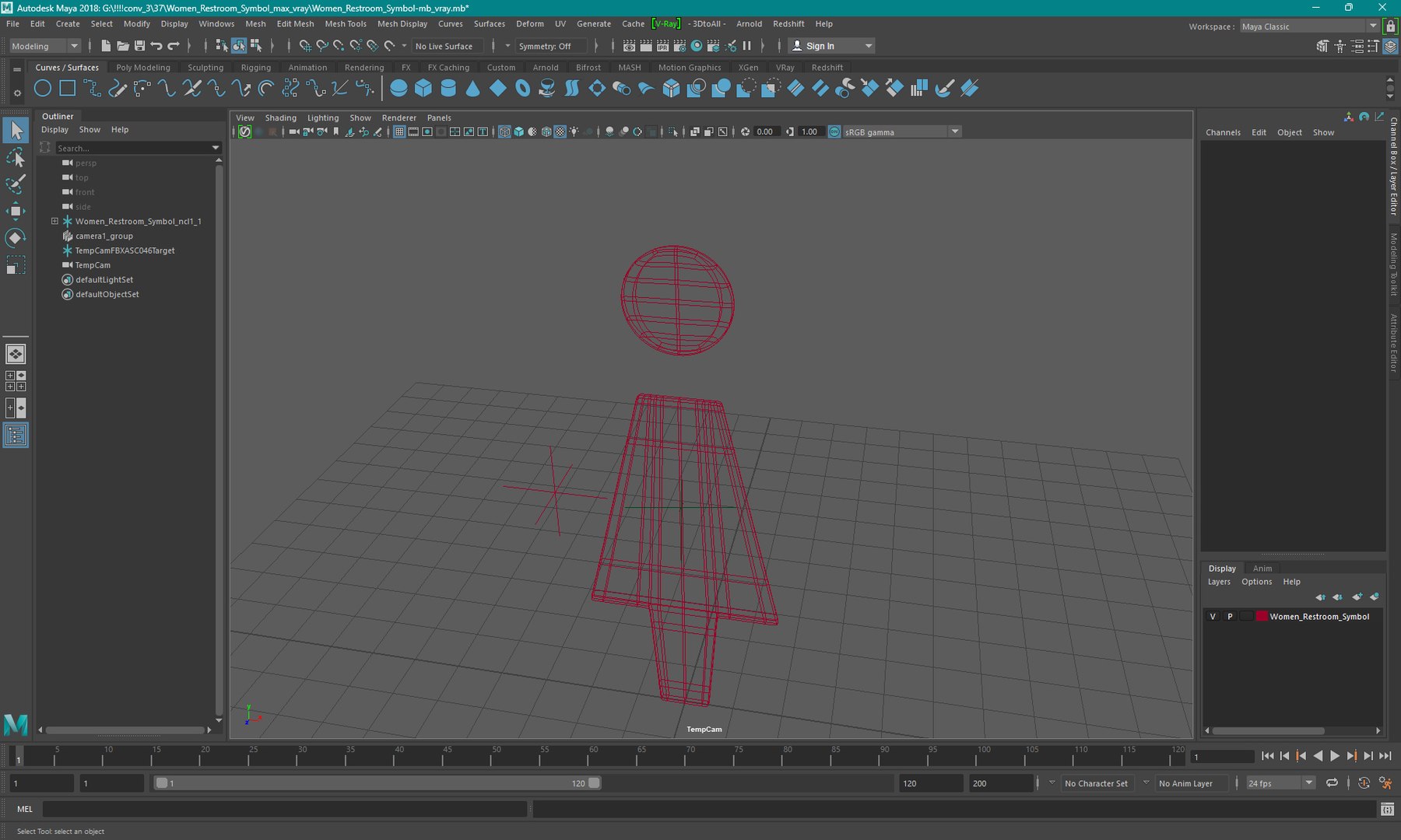 3D Women Restroom Symbol Model - TurboSquid 2300088