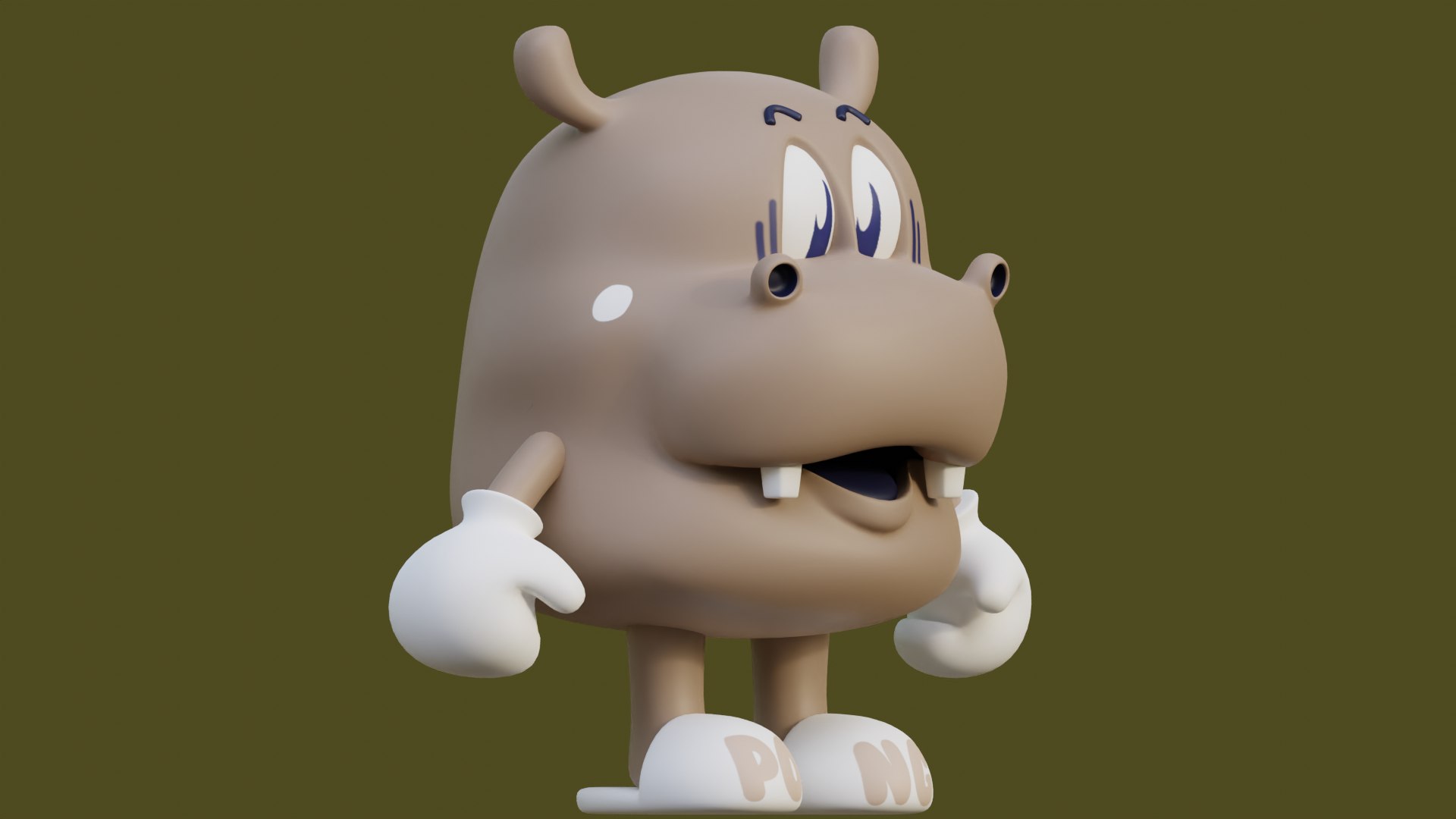 Cartoon Hippopotamus Model - TurboSquid 1968319