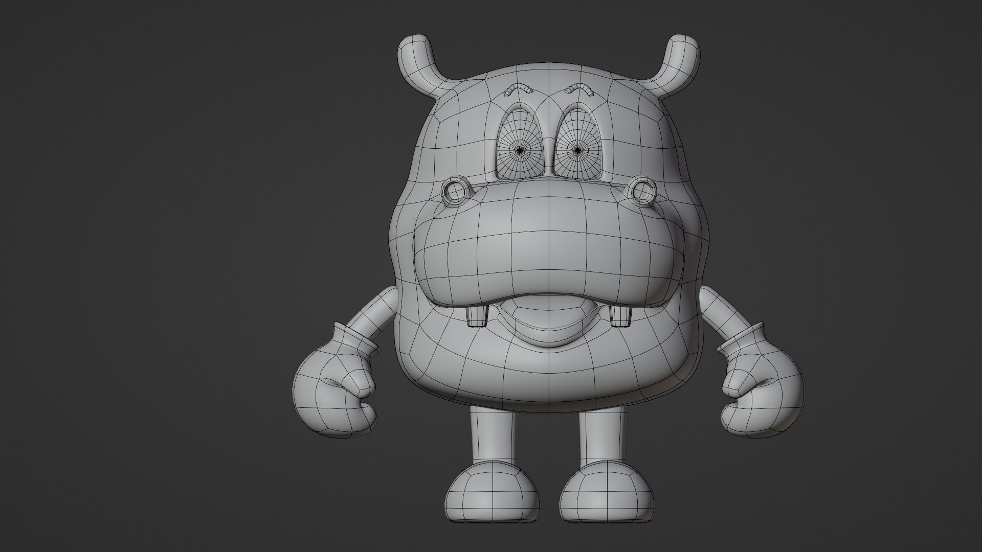 Cartoon Hippopotamus Model - TurboSquid 1968319