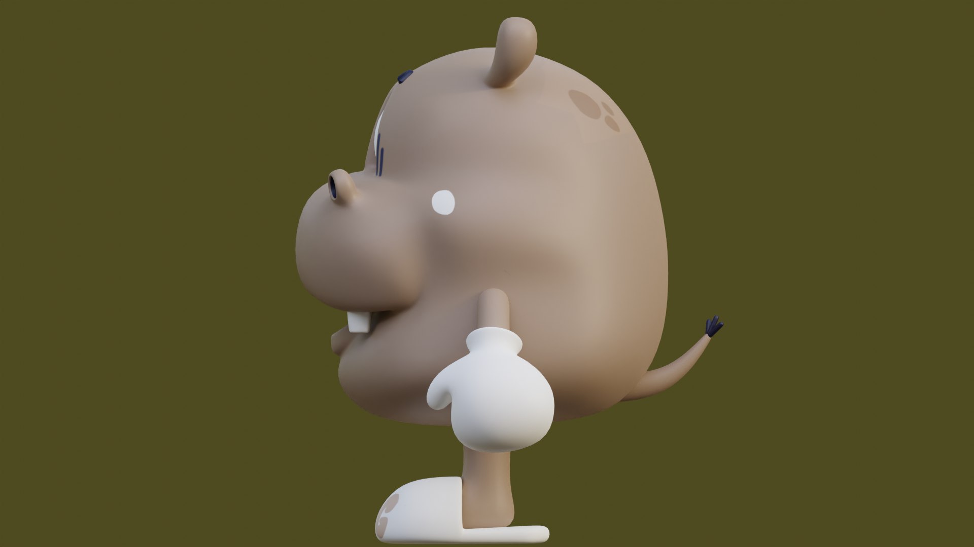 Cartoon Hippopotamus Model - TurboSquid 1968319