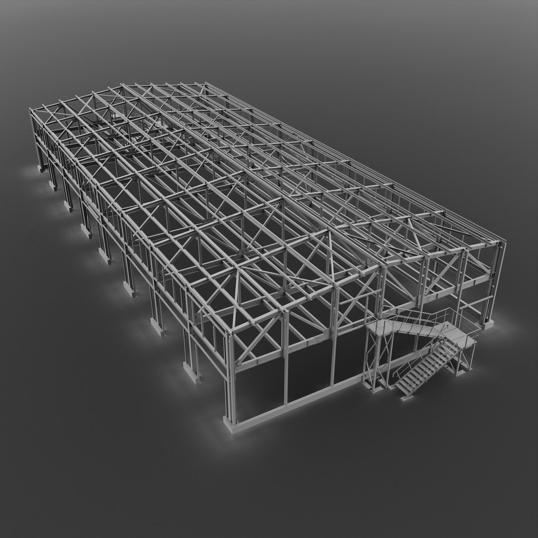 3D Industrial Metal Building - TurboSquid 2244930