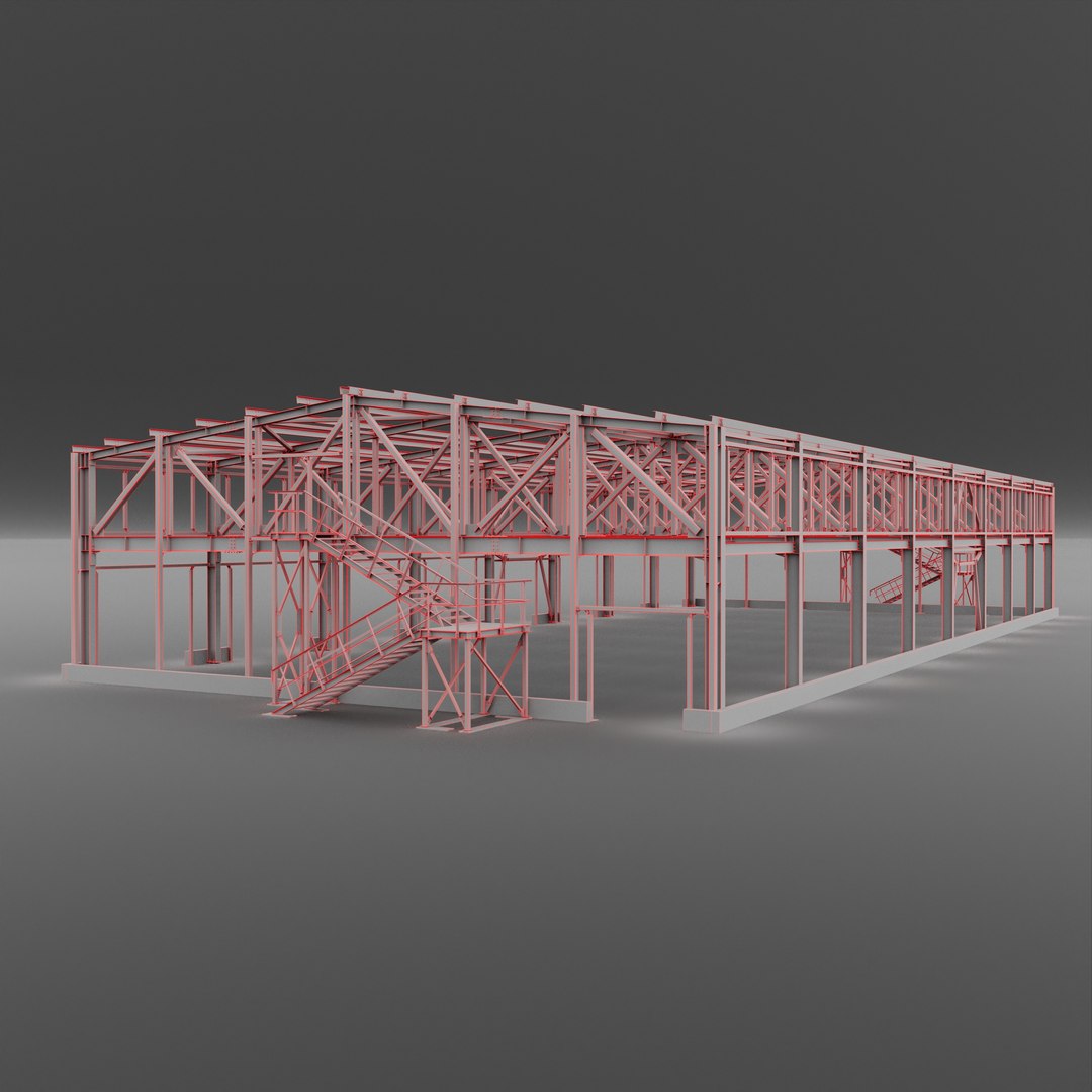 3D Industrial Metal Building - TurboSquid 2244930