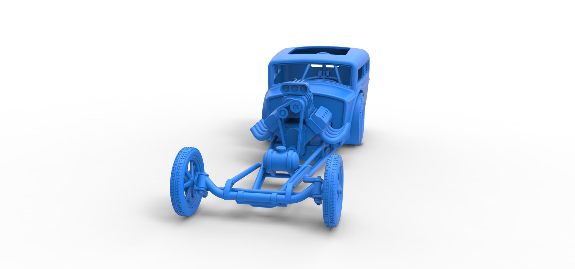 3D Diecast Front engine old school dragster with shell Scale 1 to 25 ...