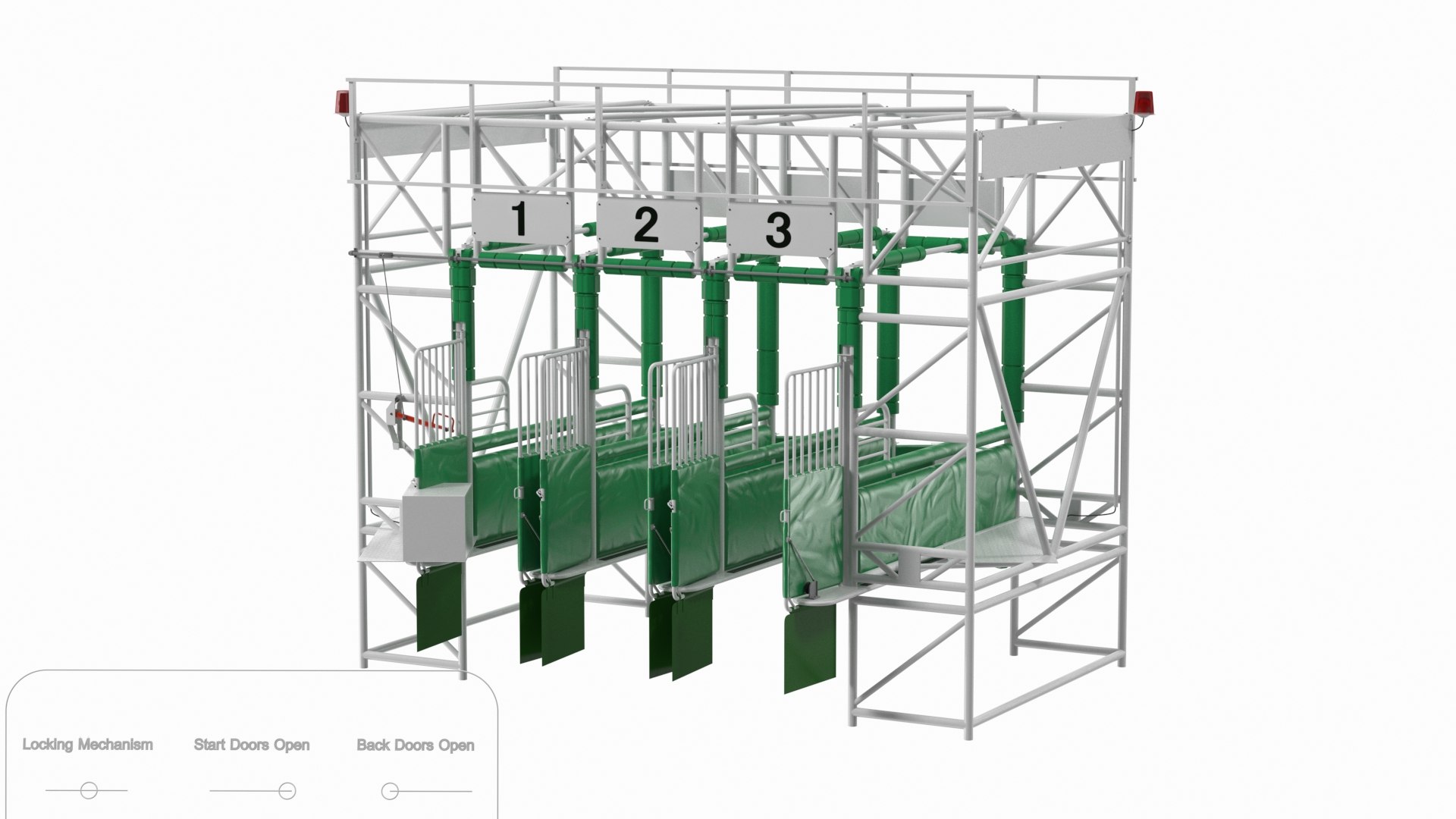 Horse Starting Gates for 3 Places Rigged for Maya 3D - TurboSquid 2048592