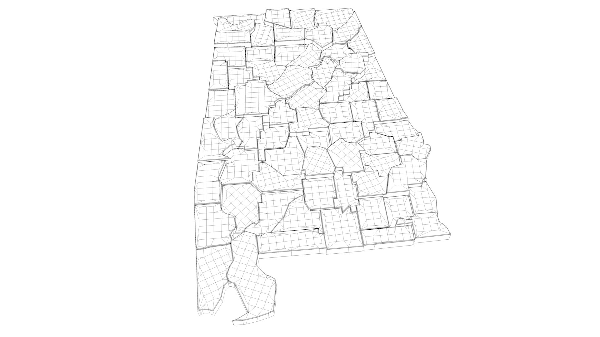 Alabama Counties - Map Of United States Of America USA 3D Model ...