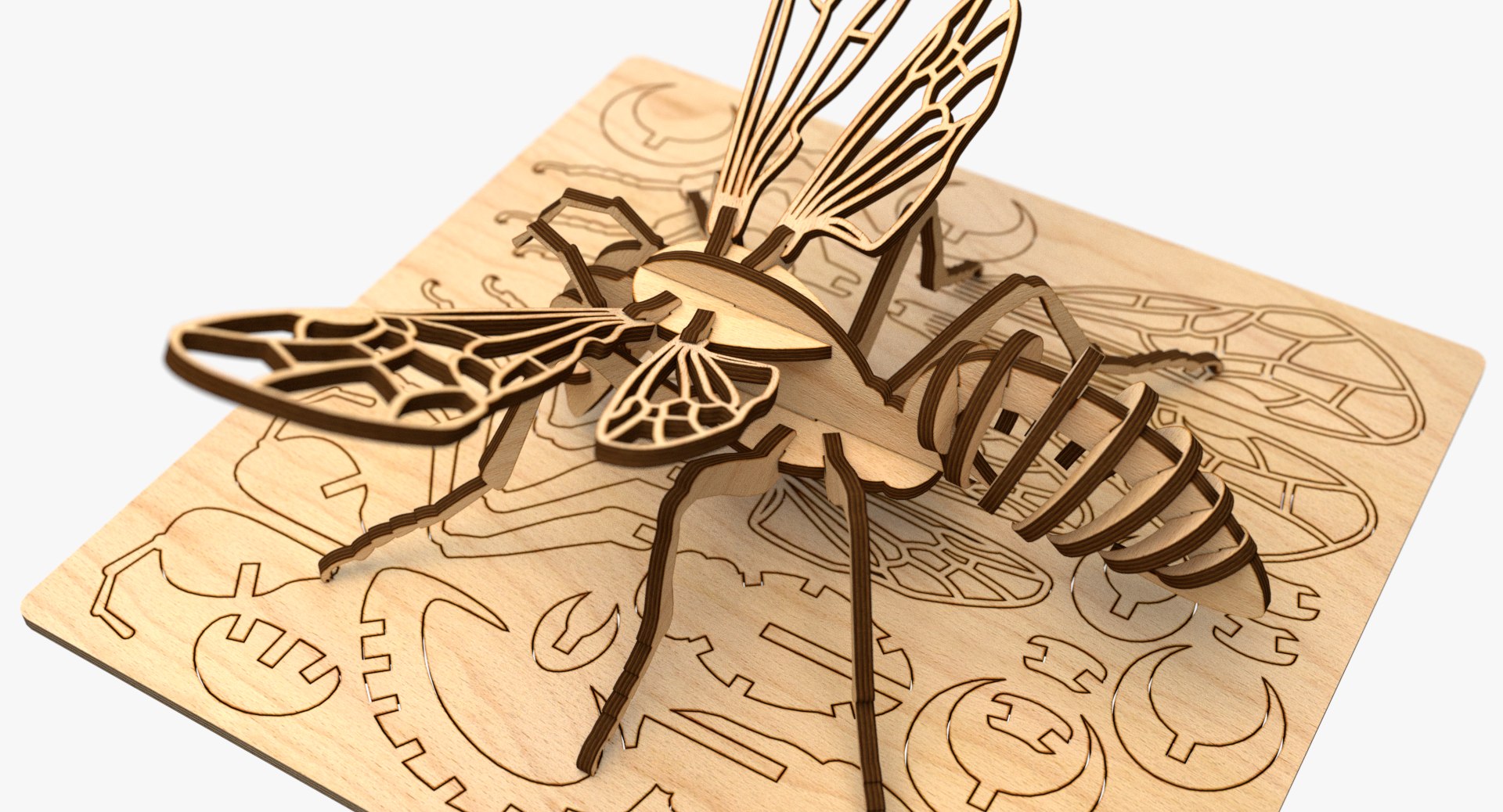 Bee Laser Cut Puzzle 3D Model - TurboSquid 1280433