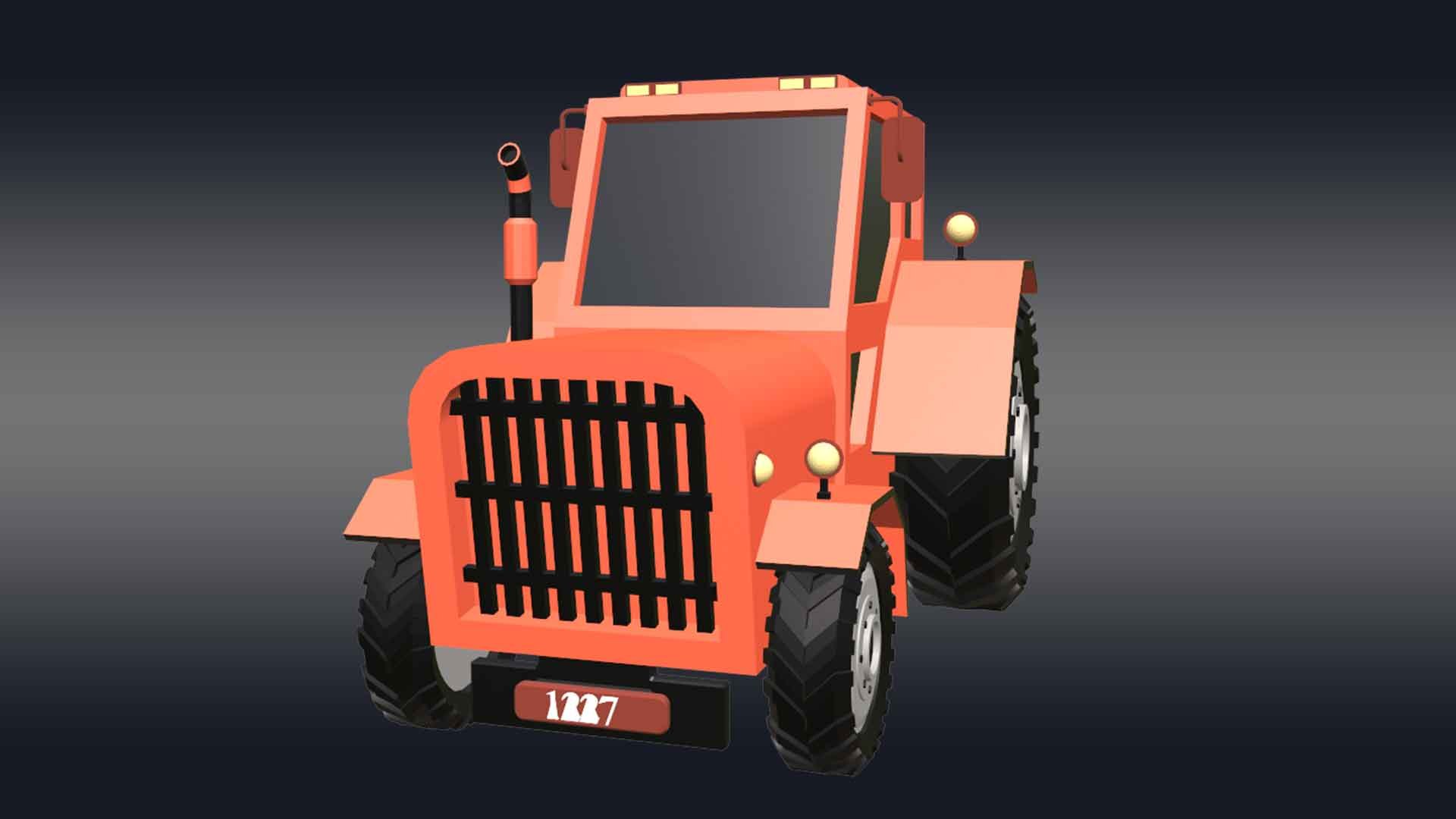 3D Low Poly Tractor - TurboSquid 2366140
