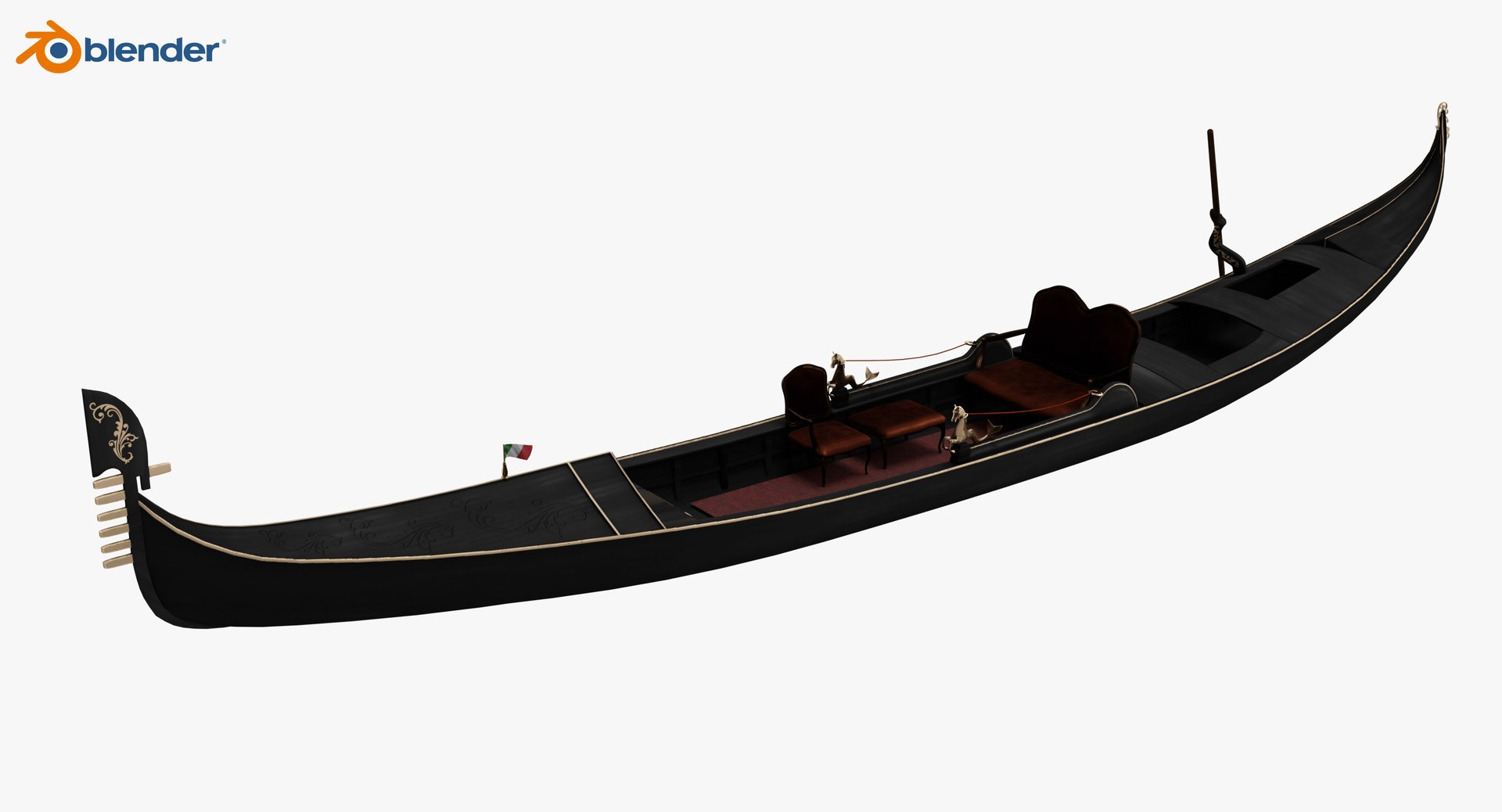 3d Model Venetian Gondola
