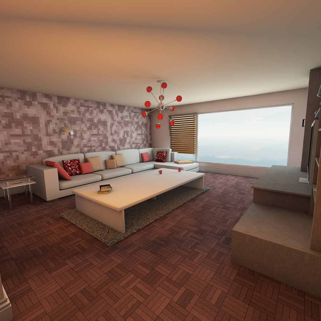 Elegant Living Room C4d