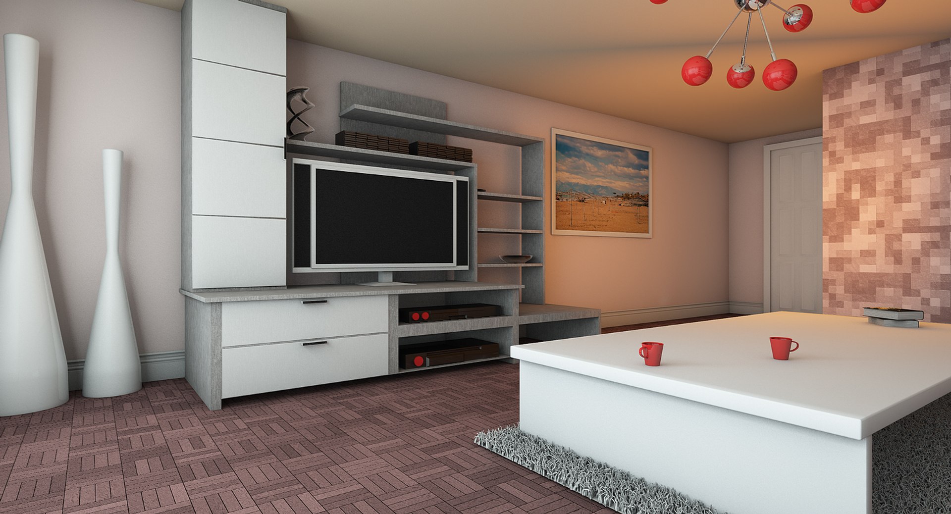 Elegant Living Room C4d