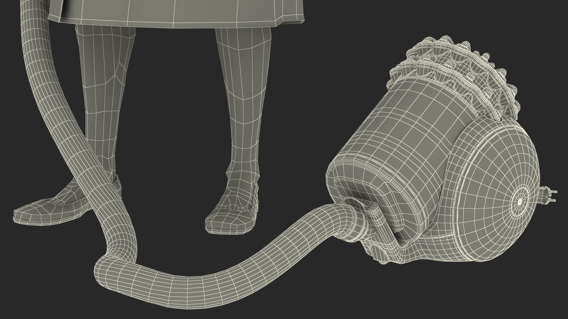 3D Housekeeping Maid With Dyson Big Ball Vacuum Cleaner Rigged For ...