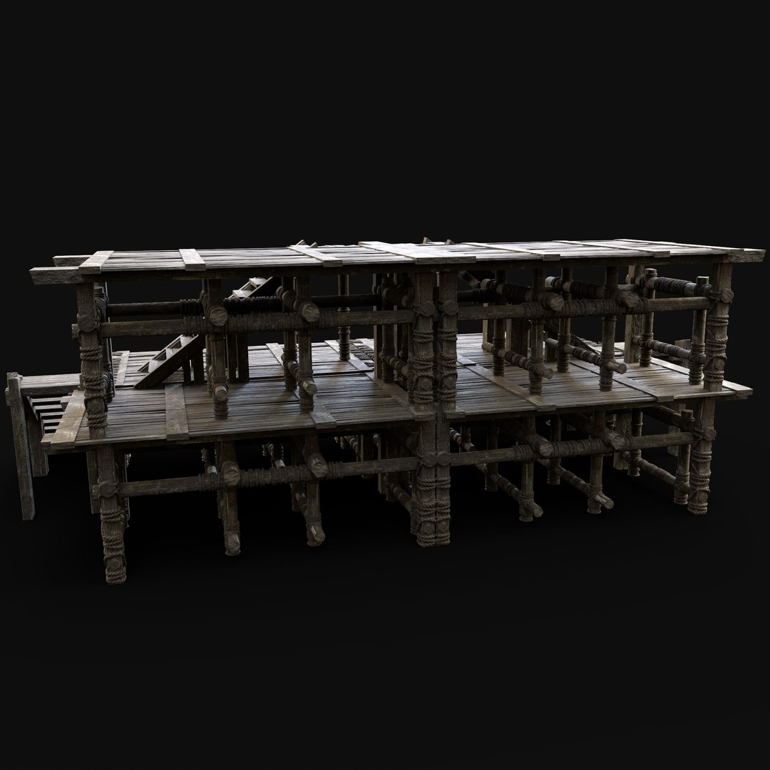 PIER PLATFORM WOODEN WATCHTOWER BRIDGE CONSTRUCTION 3D - TurboSquid 1874359