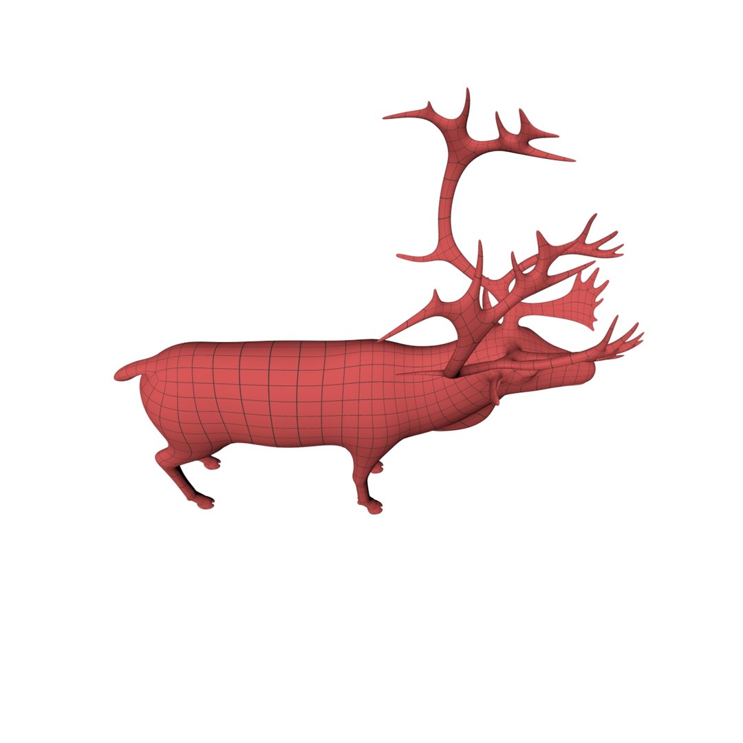 3d Model Base Mesh Reindeer