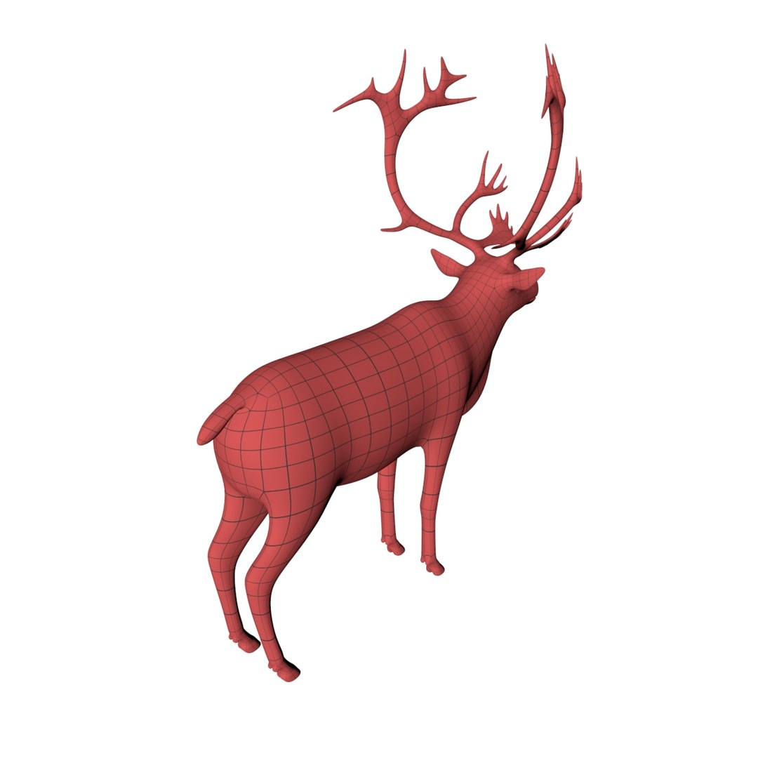 3d Model Base Mesh Reindeer