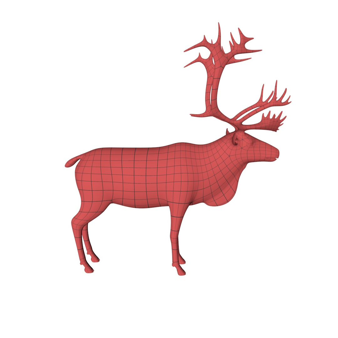 3d Model Base Mesh Reindeer