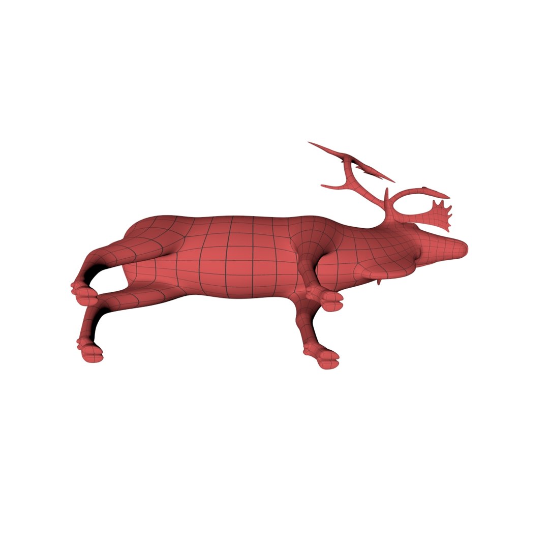 3d Model Base Mesh Reindeer