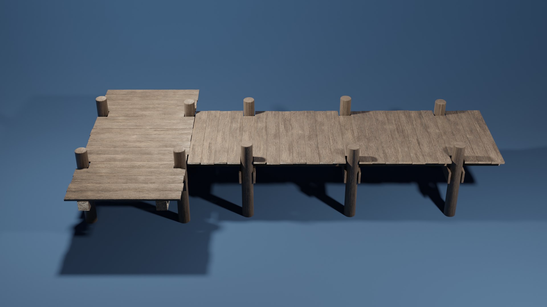Wooden T Shaped Dock 3D Model - TurboSquid 1827228