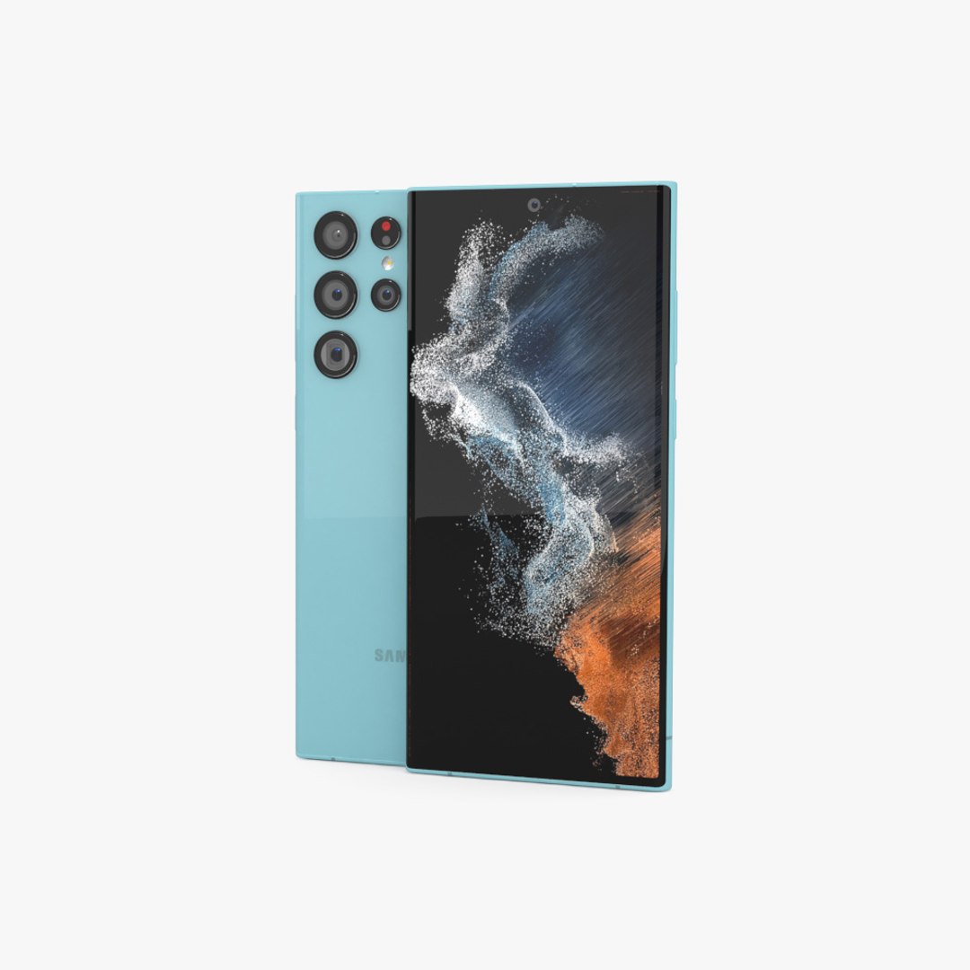 Samsung Galaxy S22 Ultra Sky Blue Modelo 3D - TurboSquid 2031521