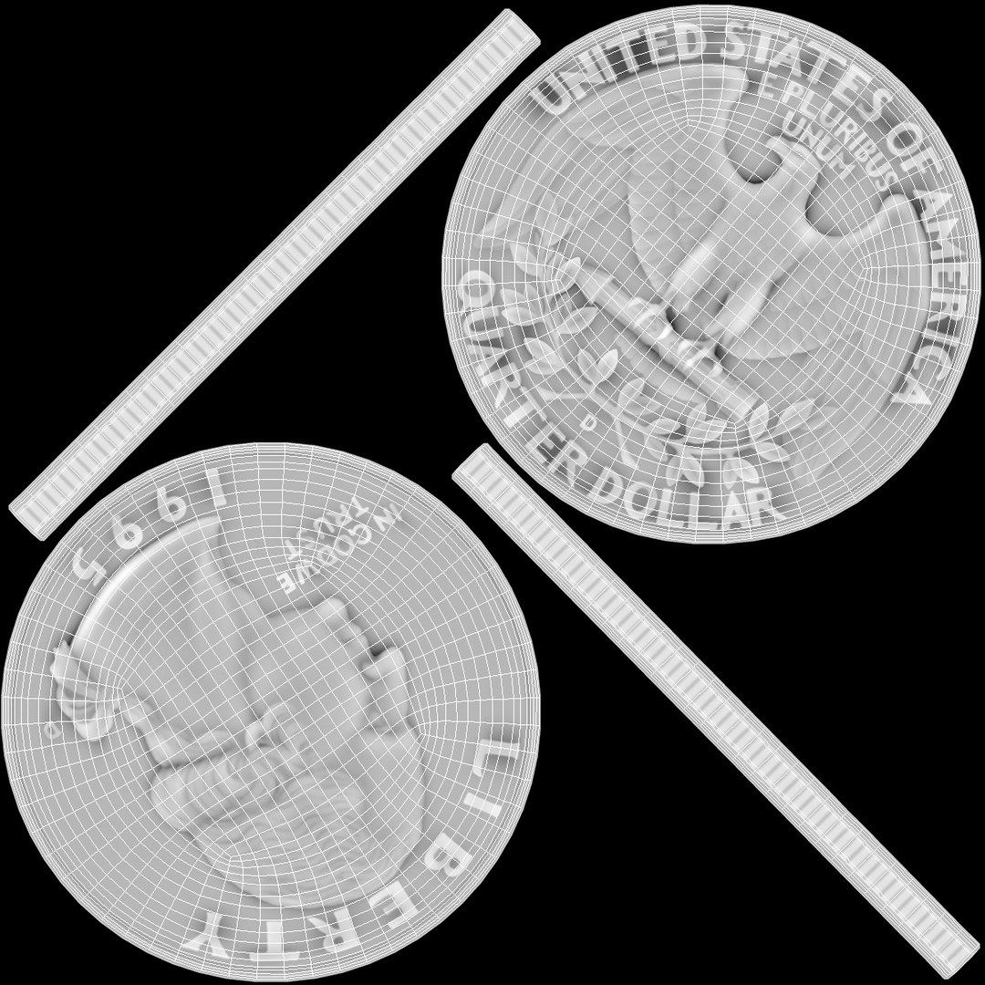 3d model quarter modeled realistic