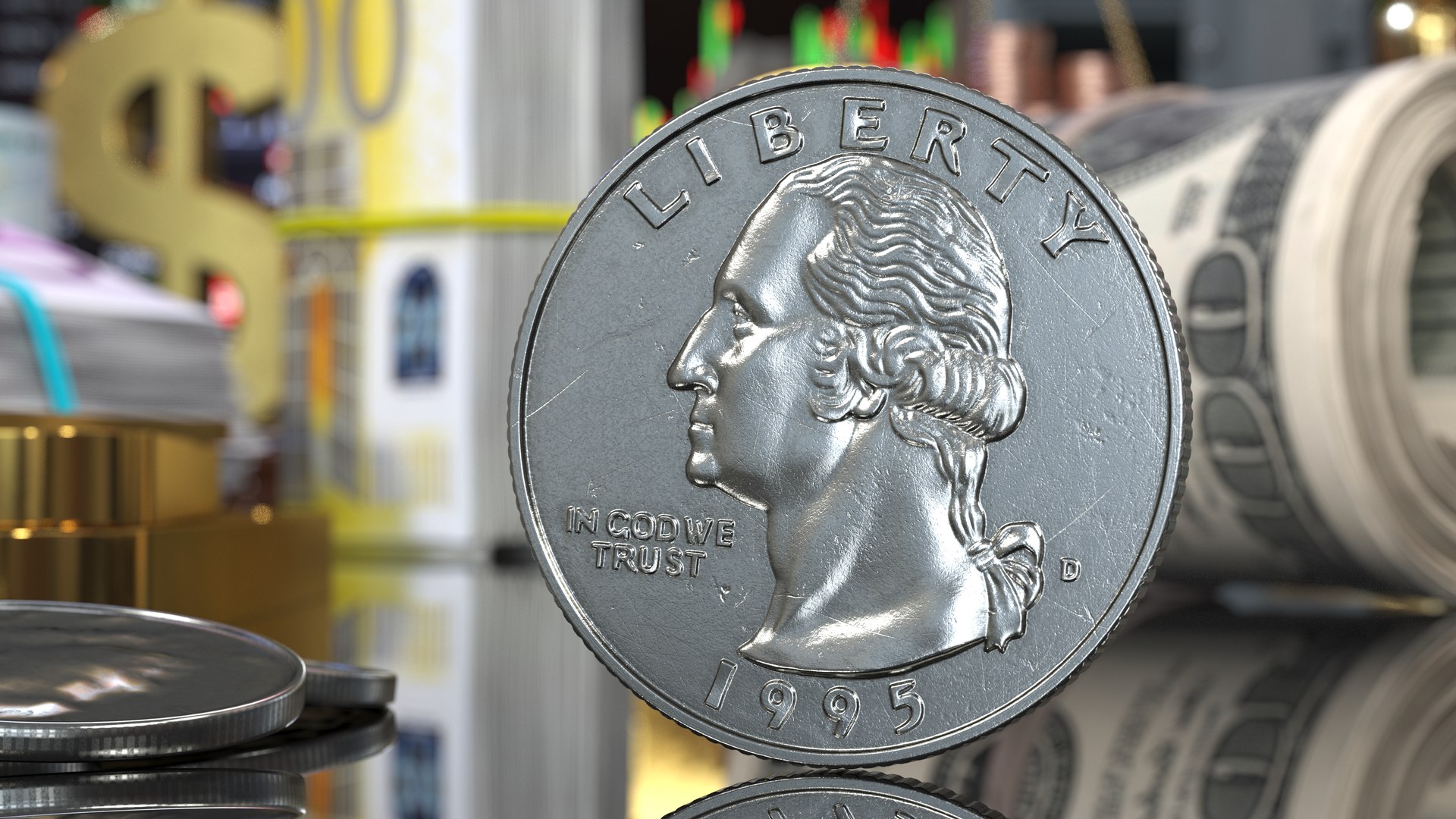 3d model quarter modeled realistic