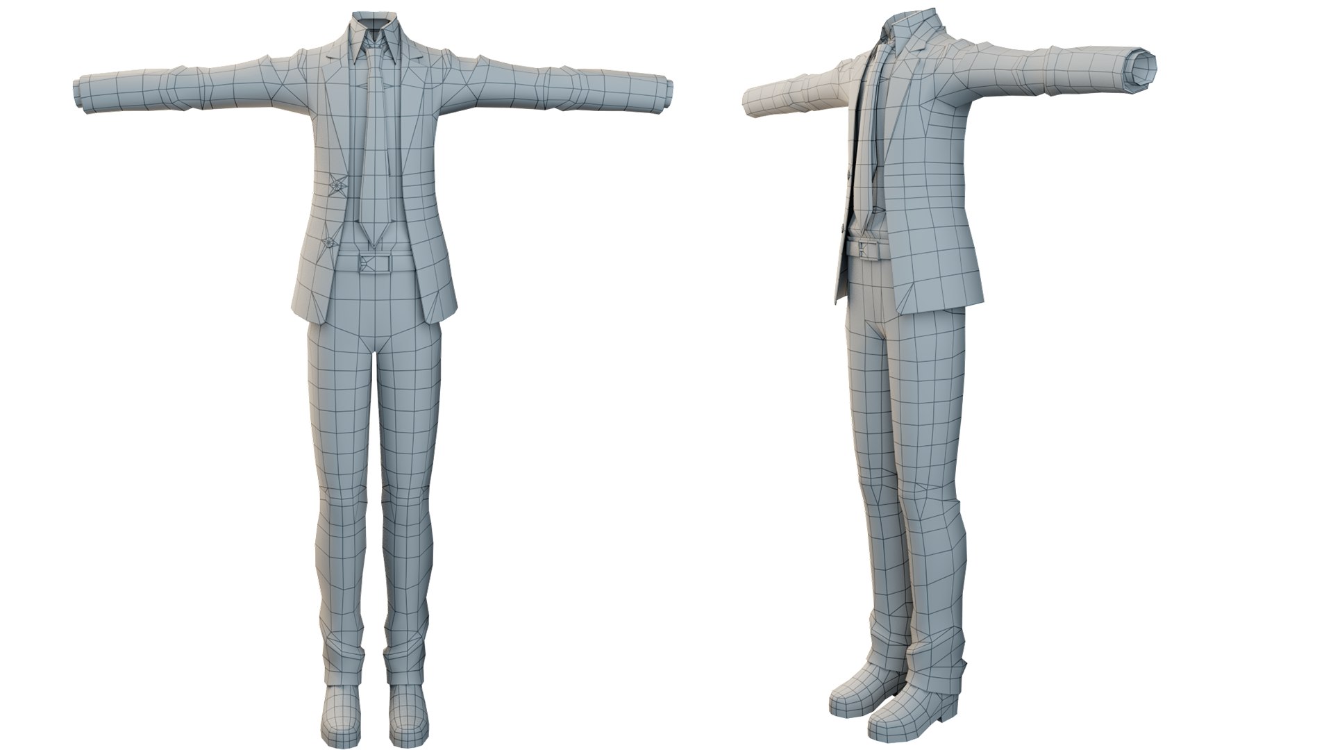 Men Suit Base Mesh 3 Low Poly Model - TurboSquid 2156887