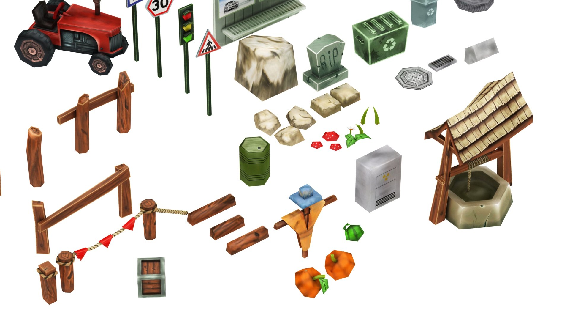 3D Farm Tractor Sign Model - TurboSquid 1466118