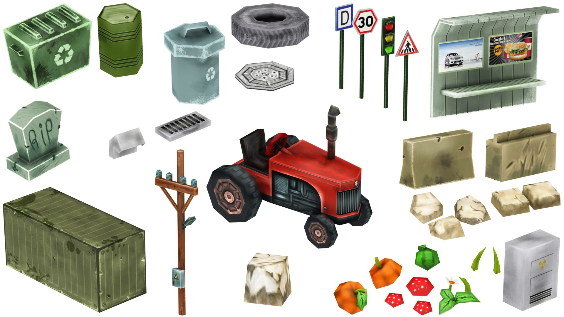 3D Farm Tractor Sign Model - TurboSquid 1466118