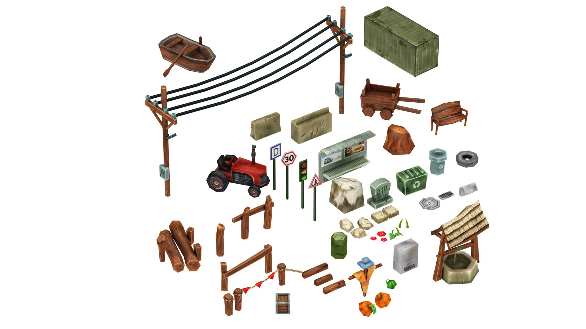 3D Farm Tractor Sign Model - TurboSquid 1466118