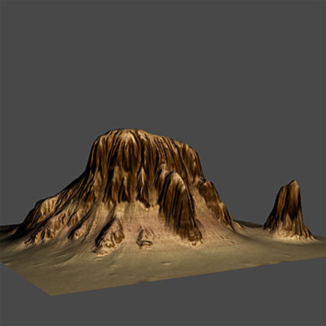 3d Model Normal Mapped Mountains