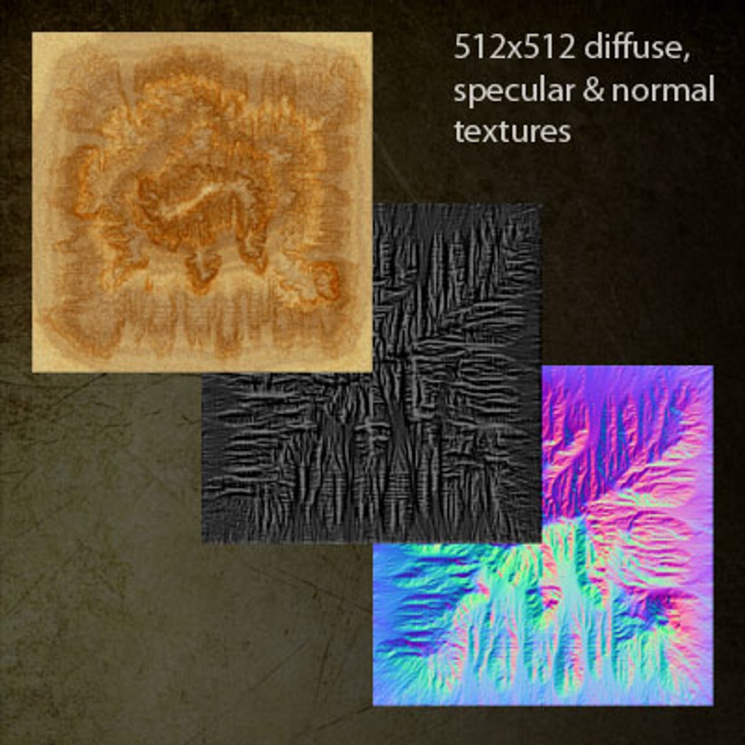 3d Model Normal Mapped Mountains