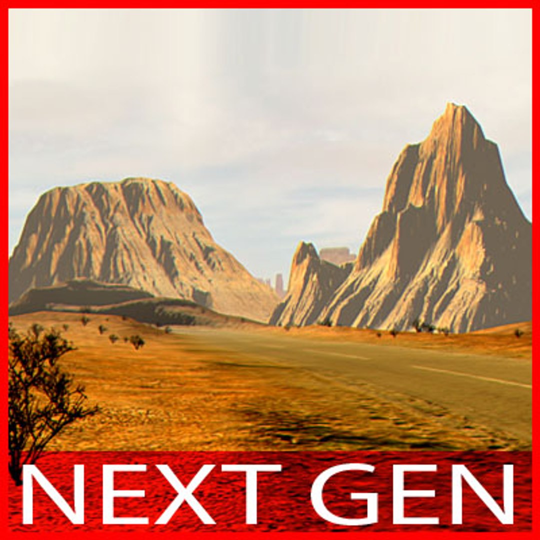 3d Model Normal Mapped Mountains