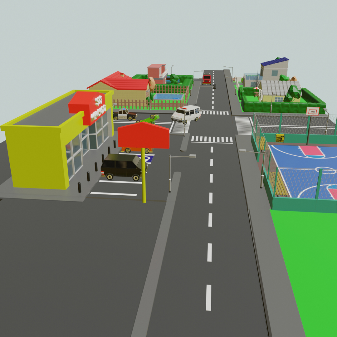 Low Poly 2D City Bonus 9 Vehicles 3D - TurboSquid 1724873