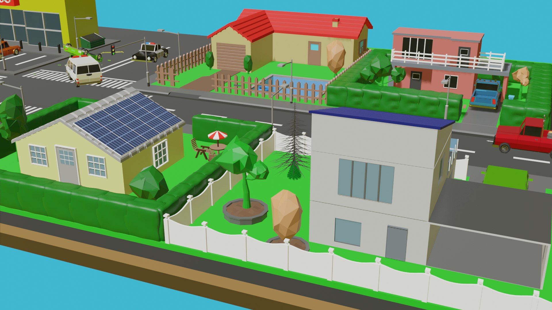 Low Poly 2D City Bonus 9 Vehicles 3D - TurboSquid 1724873