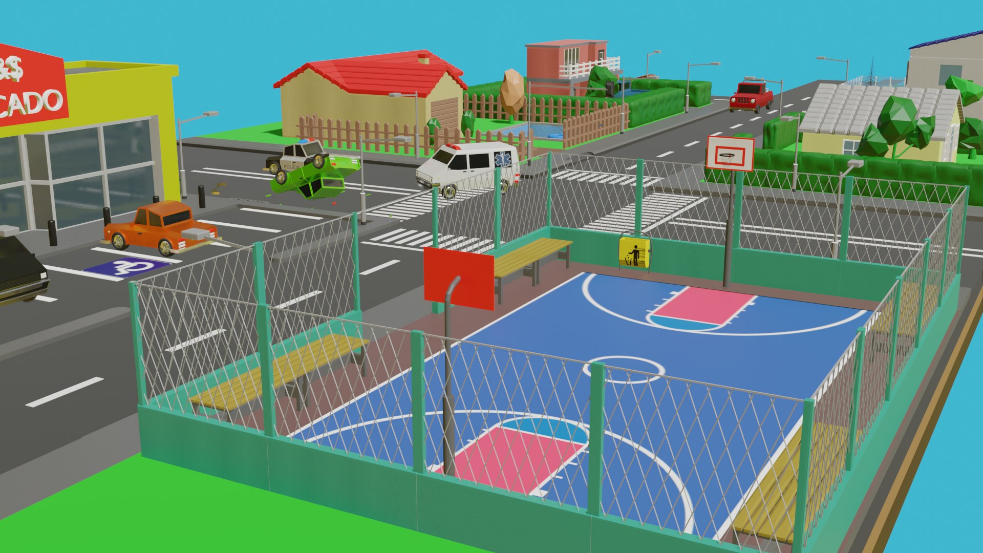 Low Poly 2D City Bonus 9 Vehicles 3D - TurboSquid 1724873
