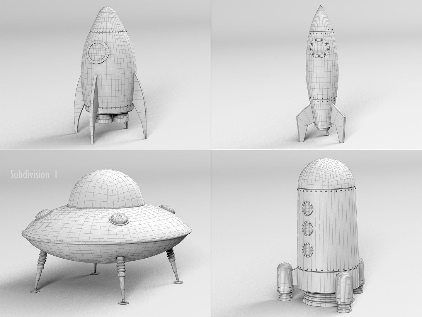 Realistic Rockets Ufo 3D Model - TurboSquid 1603270