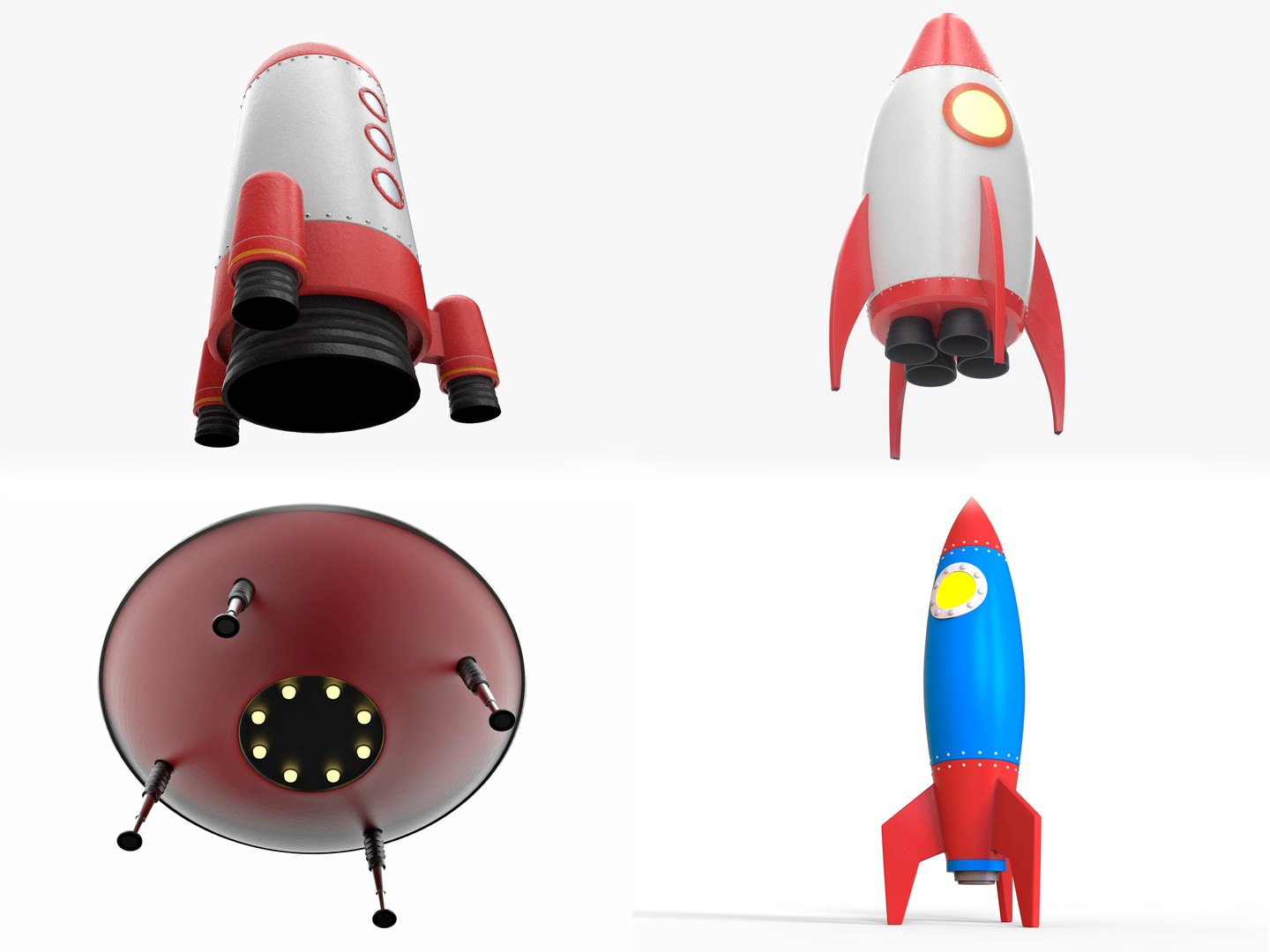 Realistic Rockets Ufo 3D Model - TurboSquid 1603270