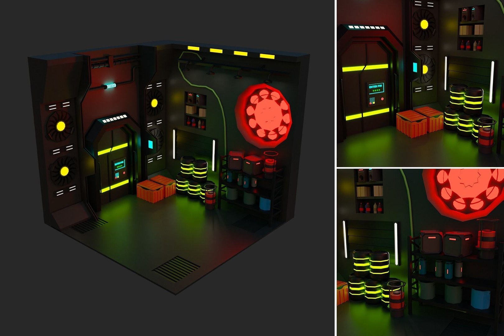 3D Low Polyt Sci-fi Rooms Interiors - TurboSquid 2120360