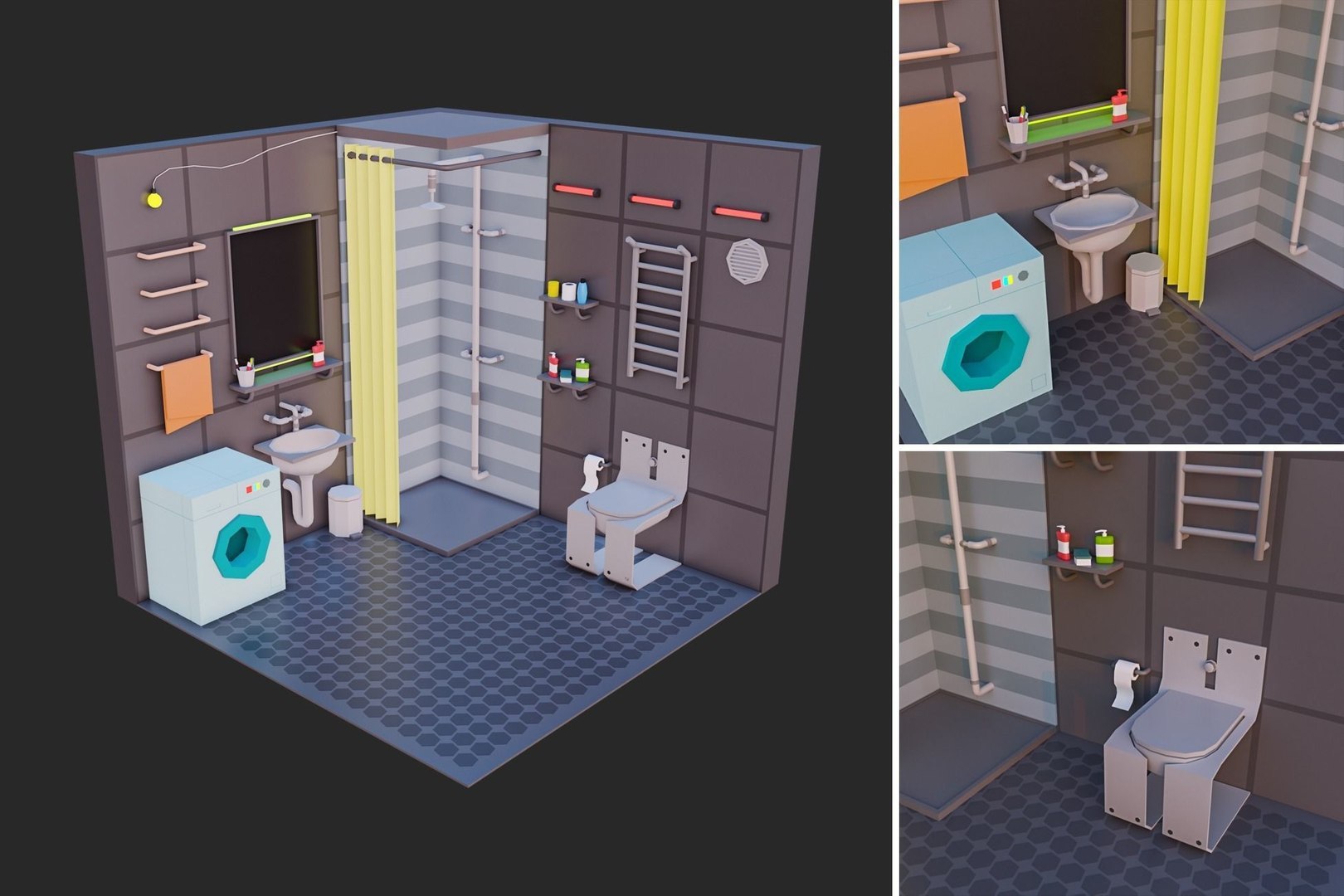 3D Low Polyt Sci-fi Rooms Interiors - TurboSquid 2120360