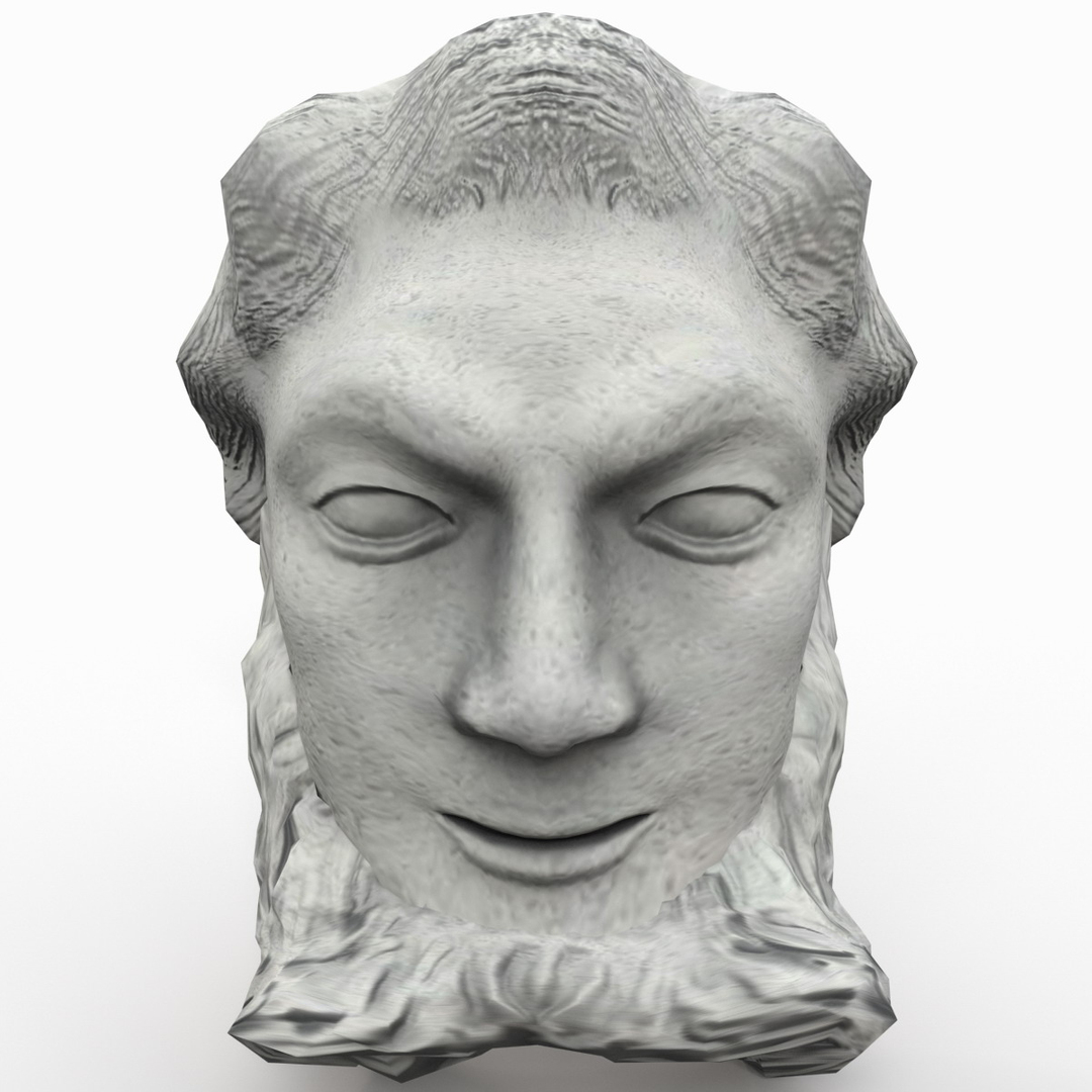satyr face statue set 3d model