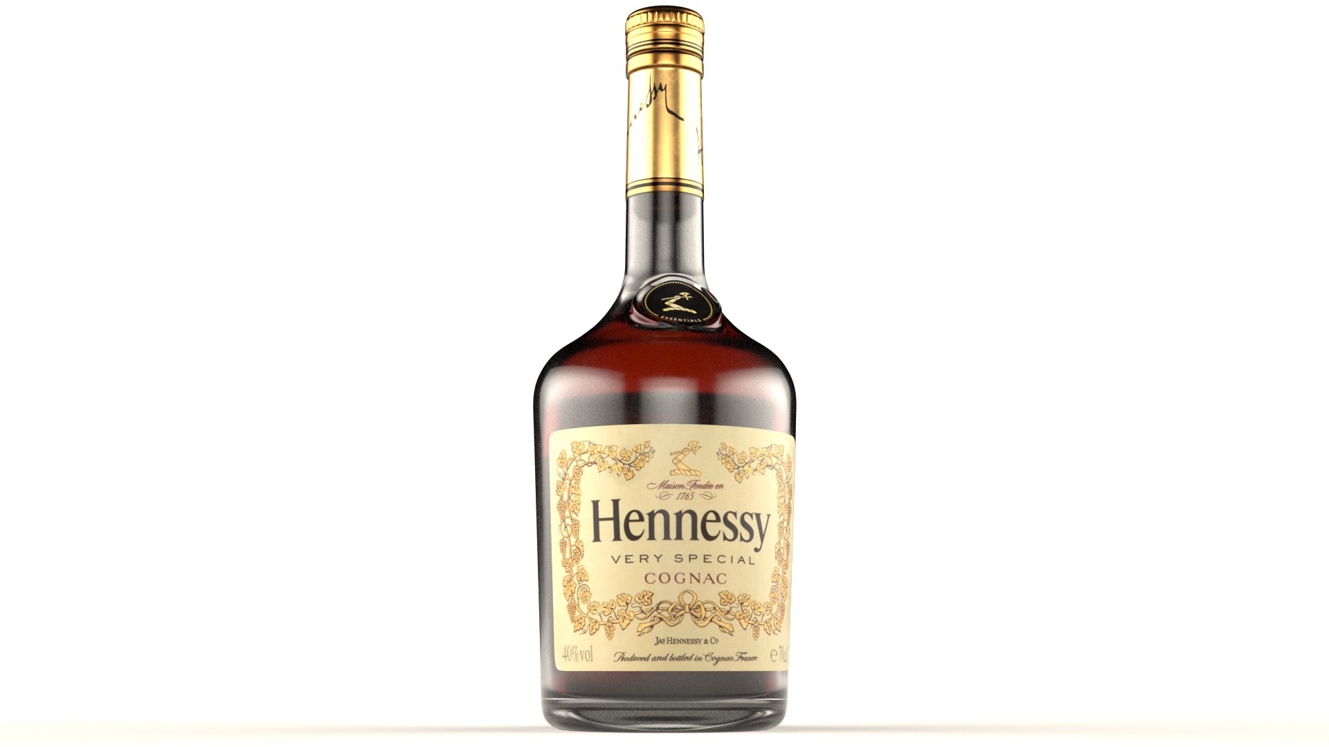 Hennessy Cognac Alcohol Bottle Model - TurboSquid 2418154