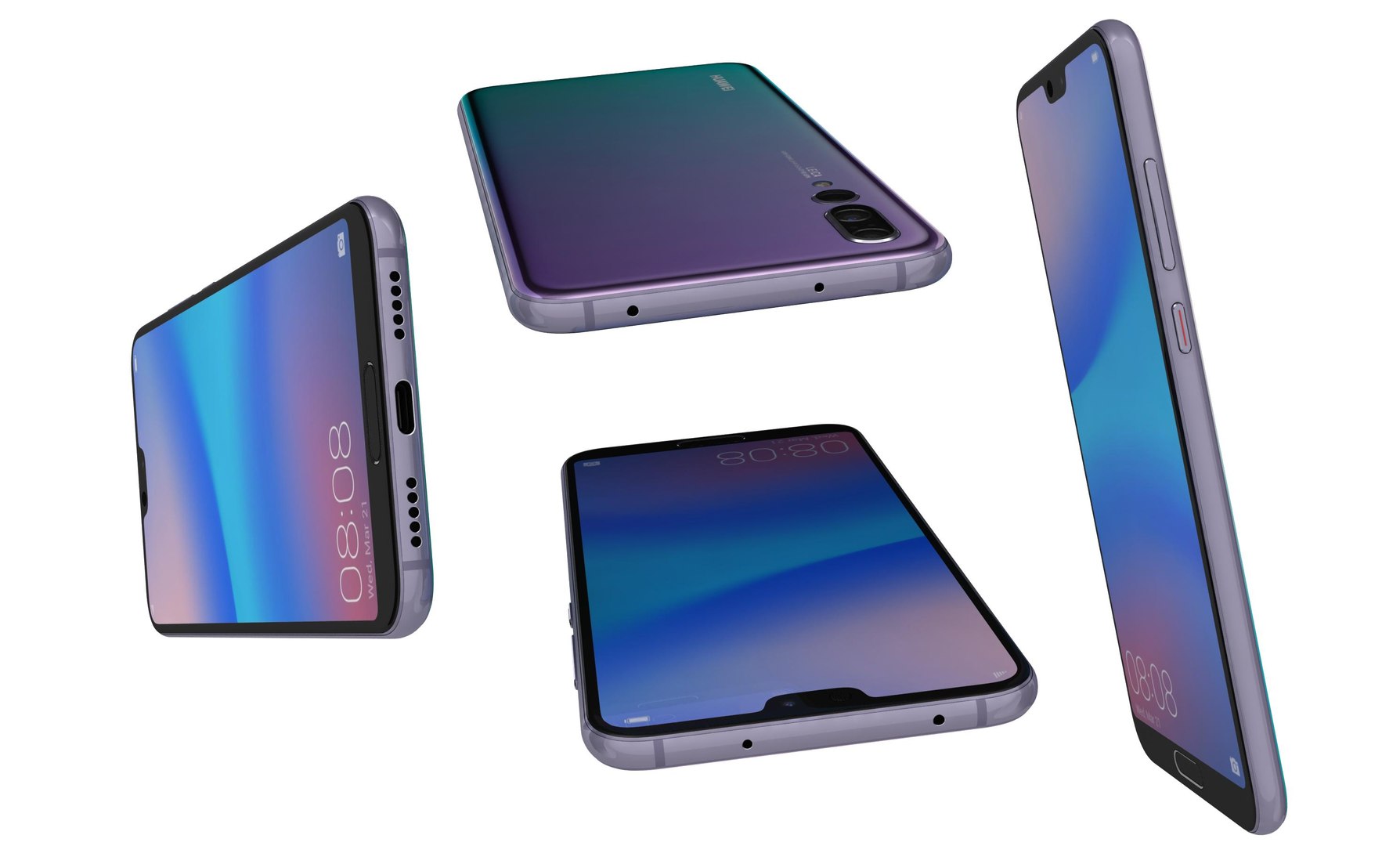 Huawei P20 Pro Twilight 3D Model - TurboSquid 1277578
