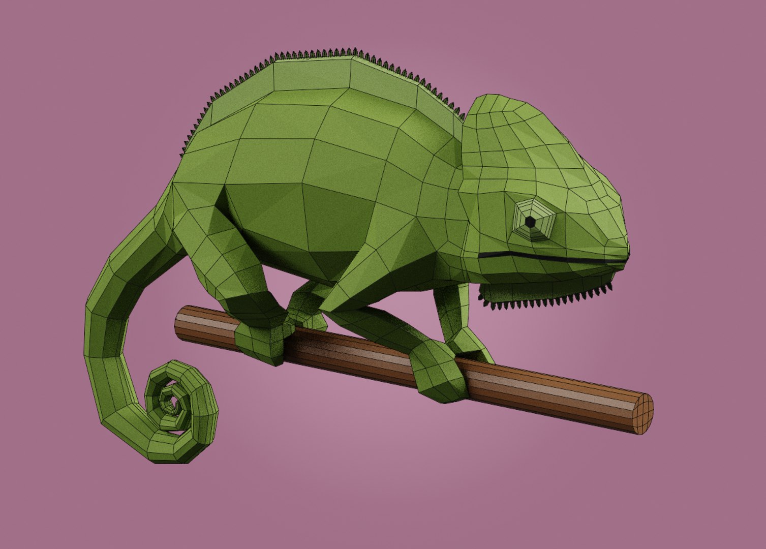 Lowpoly Stylized Chameleon Model - TurboSquid 2191771