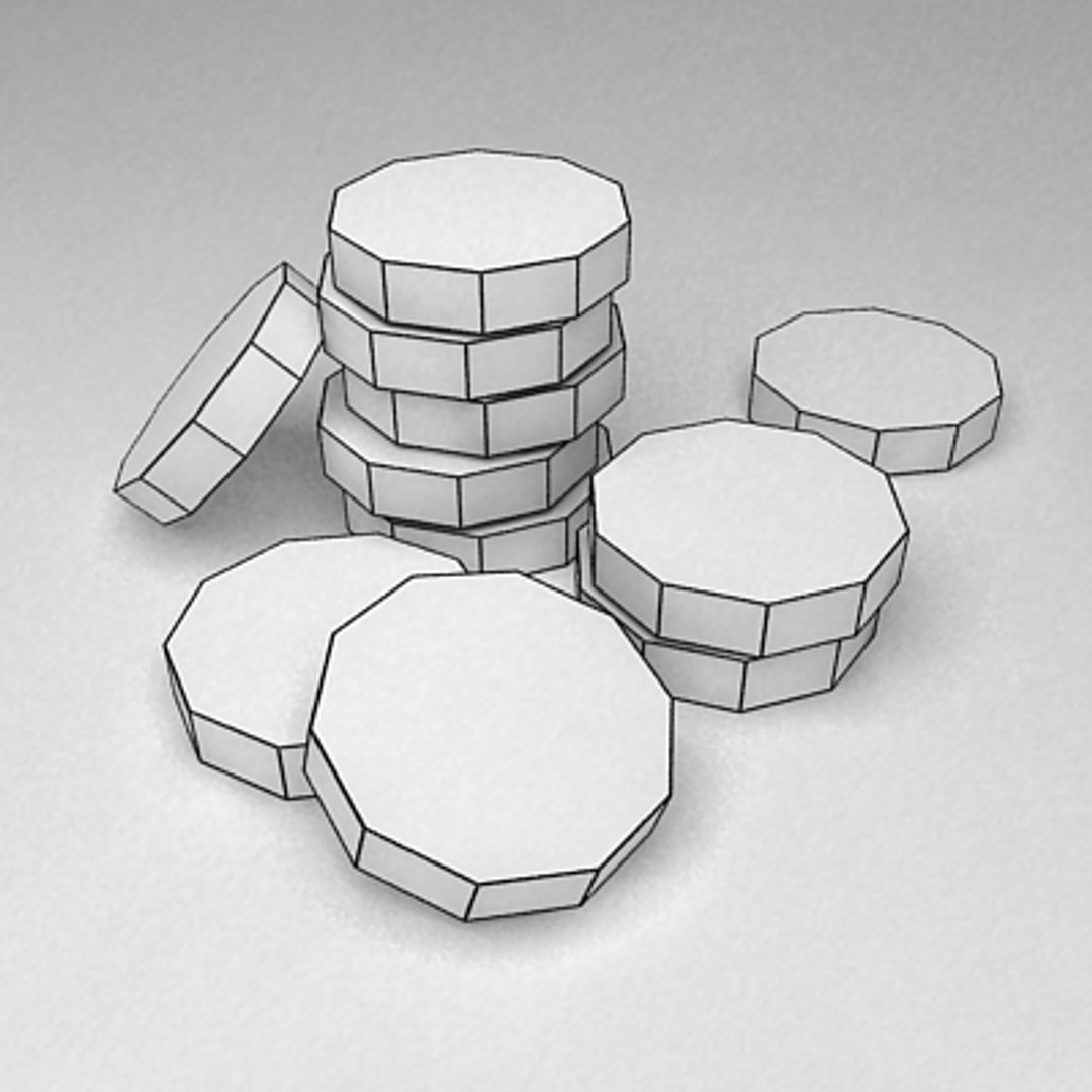 Stack Coins 3d Model