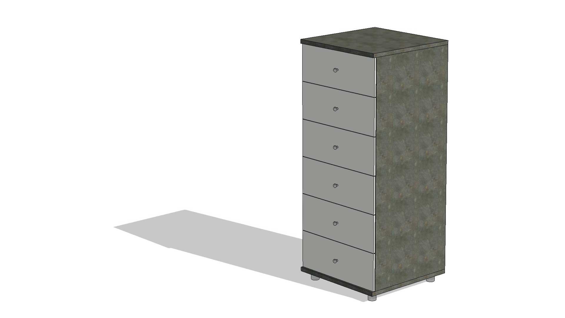 3D Model Single Drawer Dresser Unit - TurboSquid 2040586