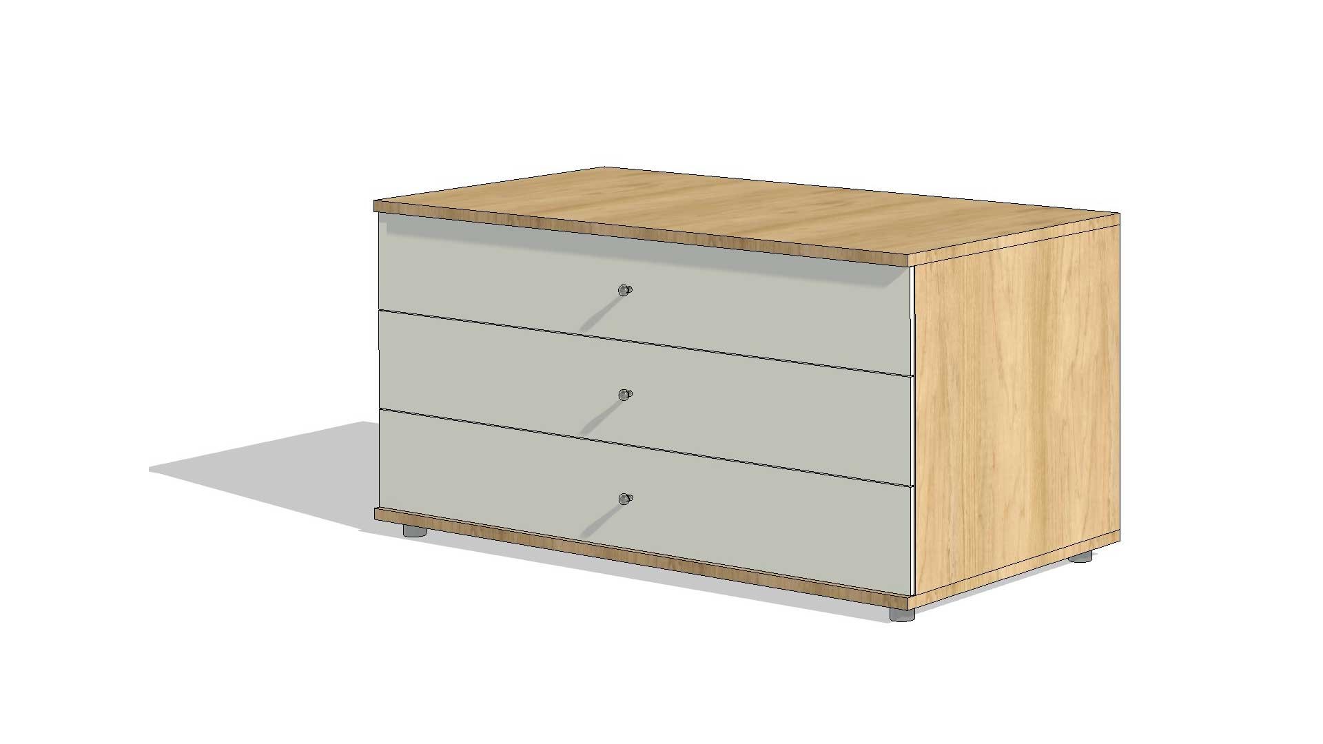 3D Model Single Drawer Dresser Unit - TurboSquid 2040586