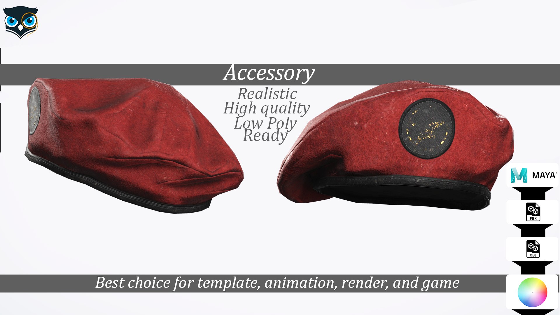 3D Red Military Beret - Game Ready Model - TurboSquid 2426058